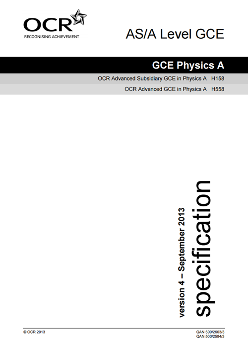 A Level Physics OCR A H558 Past Papers StudyDex A Level Physics OCR A H558 Past Papers StudyDex